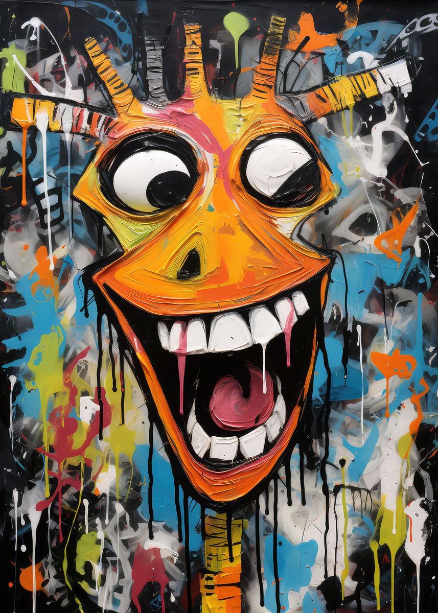 'Funny Graffiti Street Art ' Poster, picture, metal print, paint by ...