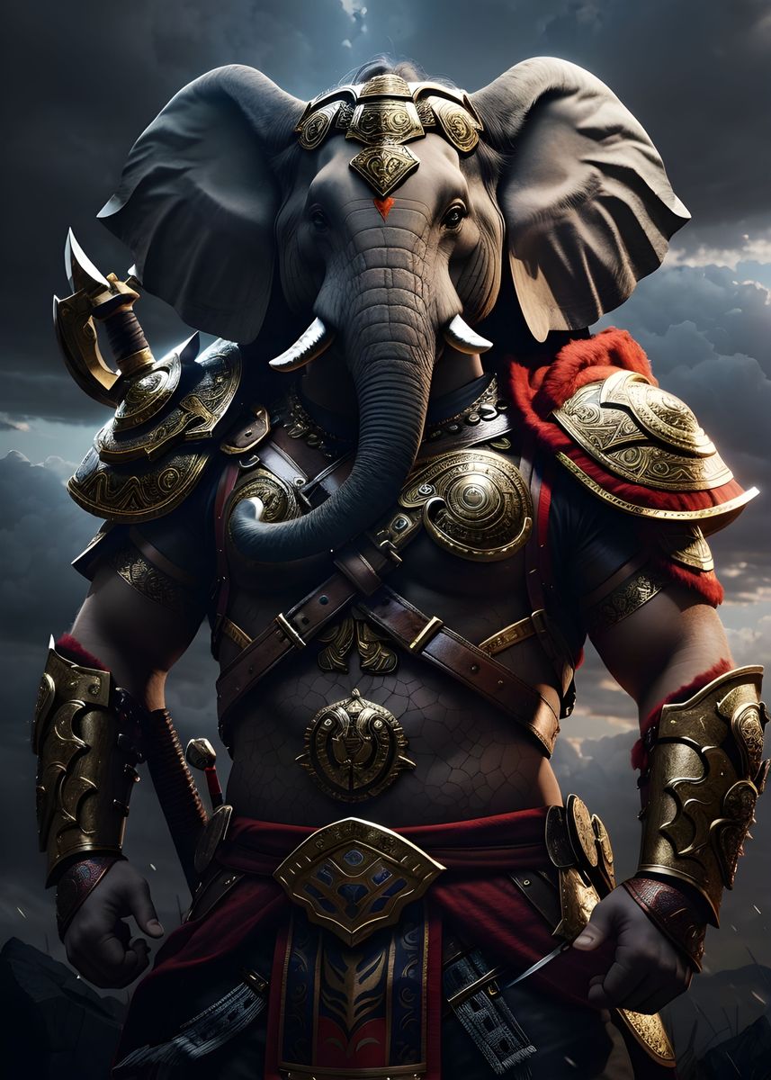 'Elephant armor kingdom' Poster, picture, metal print, paint by Ayen ...