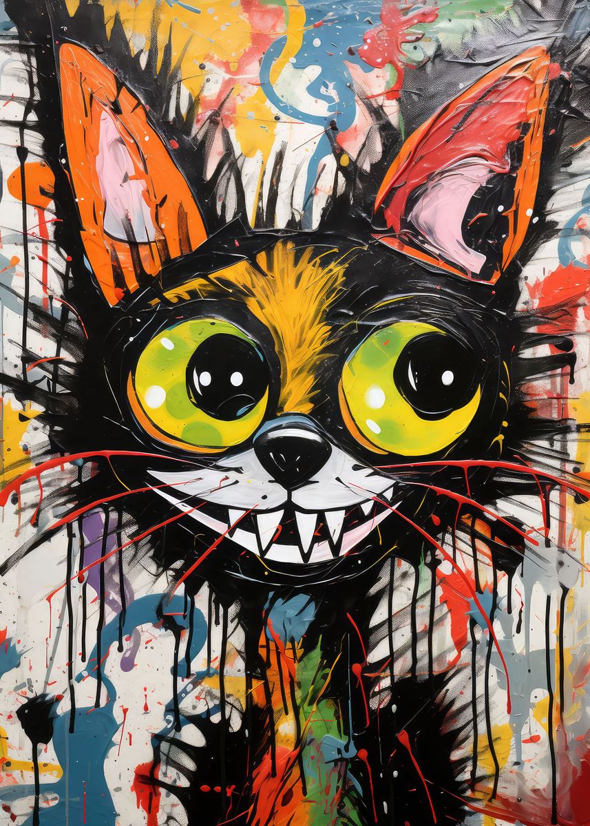 'Graffiti Street Art Cat' Poster, picture, metal print, paint by ...