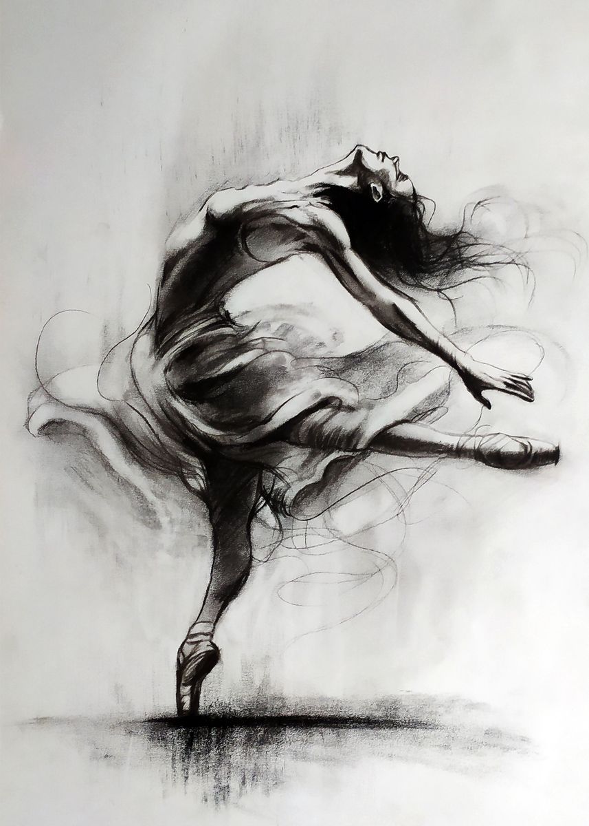 'Dancer in Black and White' Poster, picture, metal print, paint by ...