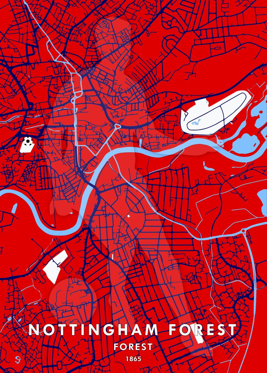 'The Nottingham Forest Foot' Poster, picture, metal print, paint by ...