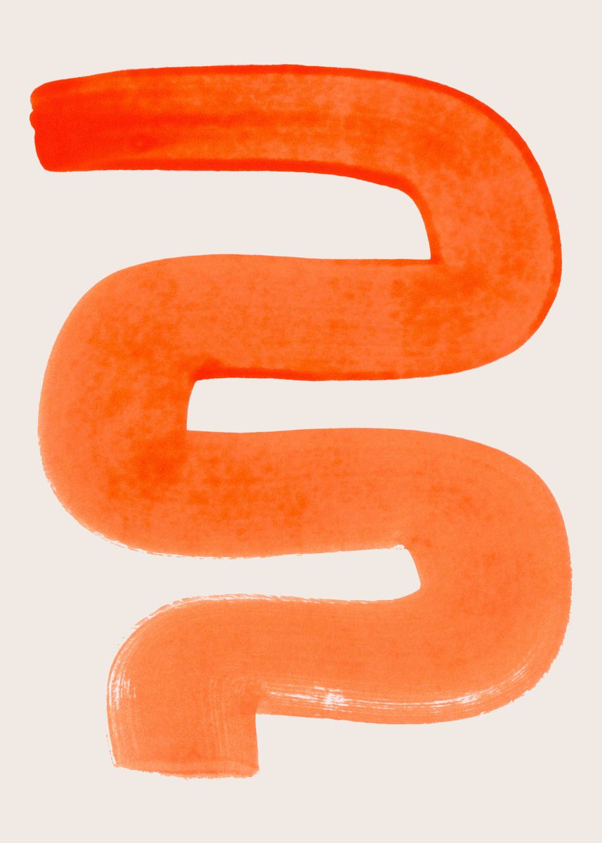 'Orange Wiggle' Poster, picture, metal print, paint by World Class ...