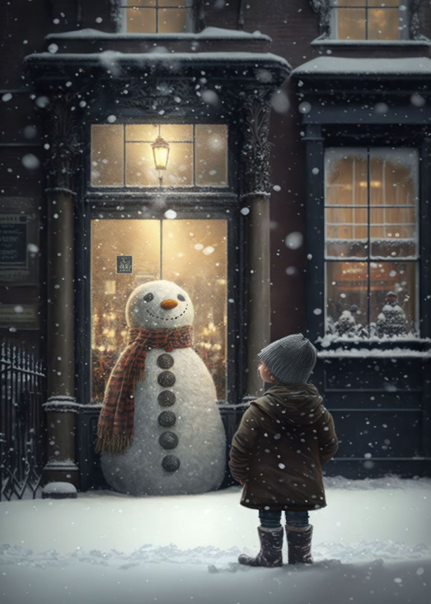 'Snowman III' Poster, picture, metal print, paint by JS Art Design ...