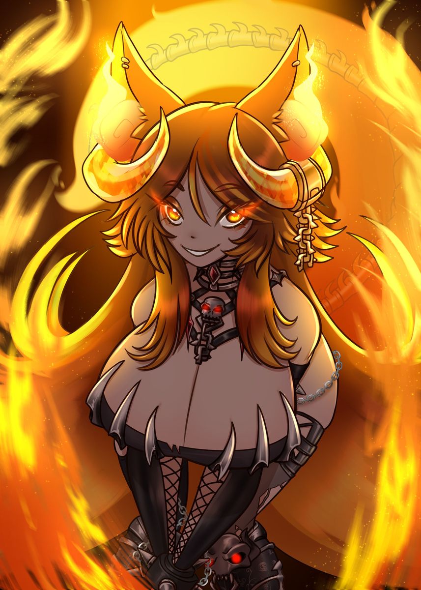 'Sinder The Hellhound' Poster, picture, metal print, paint by Nikki Artz | Displate