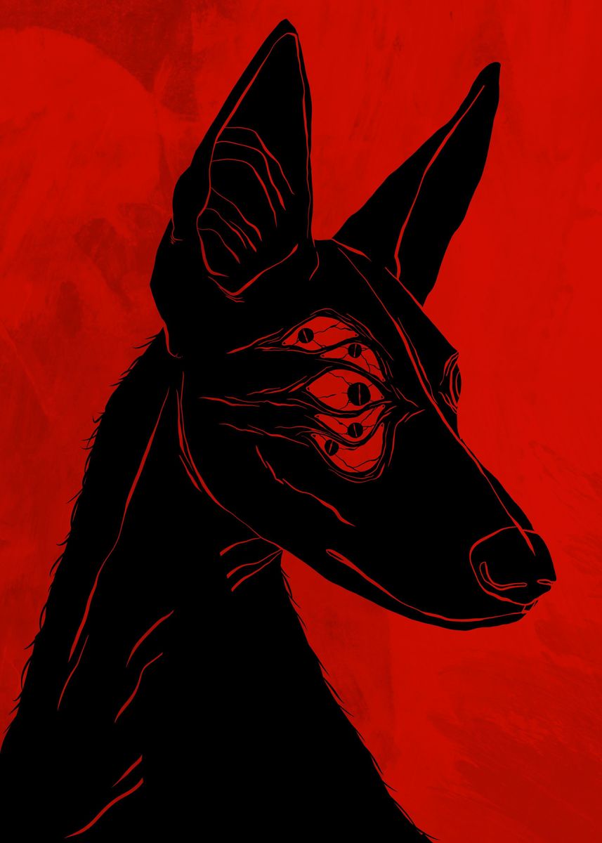 'Demon dog' Poster, picture, metal print, paint by eunoia | Displate