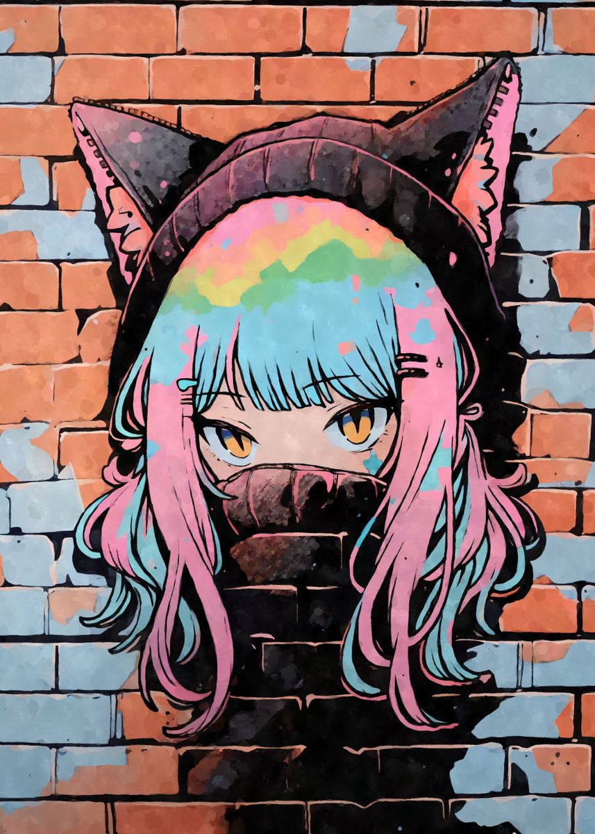 'Aesthetic Anime Graffiti' Poster, picture, metal print, paint by ...