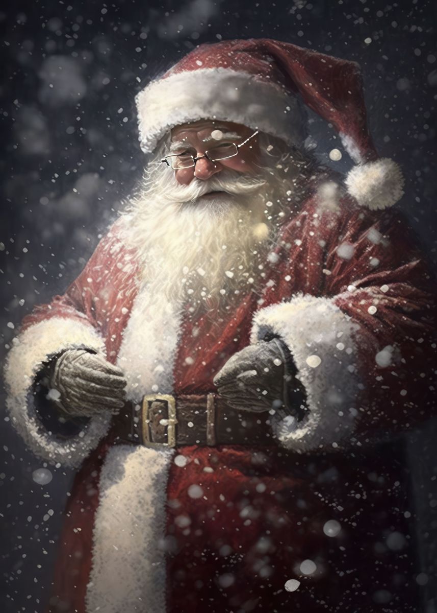 'Santa Claus III' Poster, picture, metal print, paint by JS Art Design ...