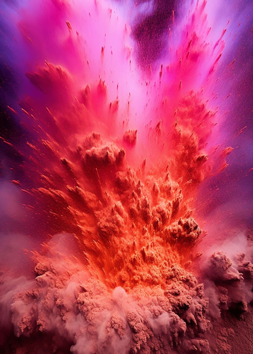 'Abstract Volcanic Eruption' Poster by Cybronauts | Displate