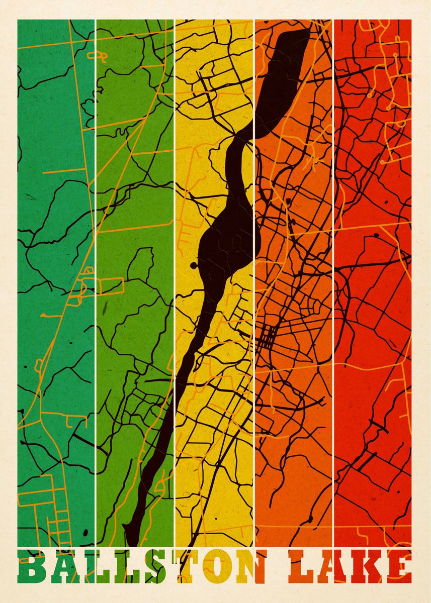 'Ballston Lake Ballston N' Poster, picture, metal print, paint by Ryan ...