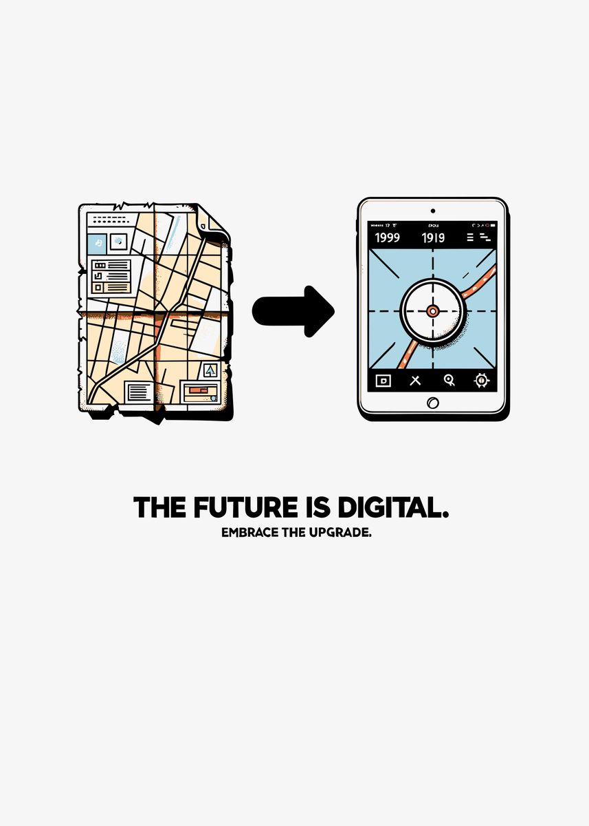 'The Future is Digital' Poster, picture, metal print, paint by Francois Ringuette | Displate