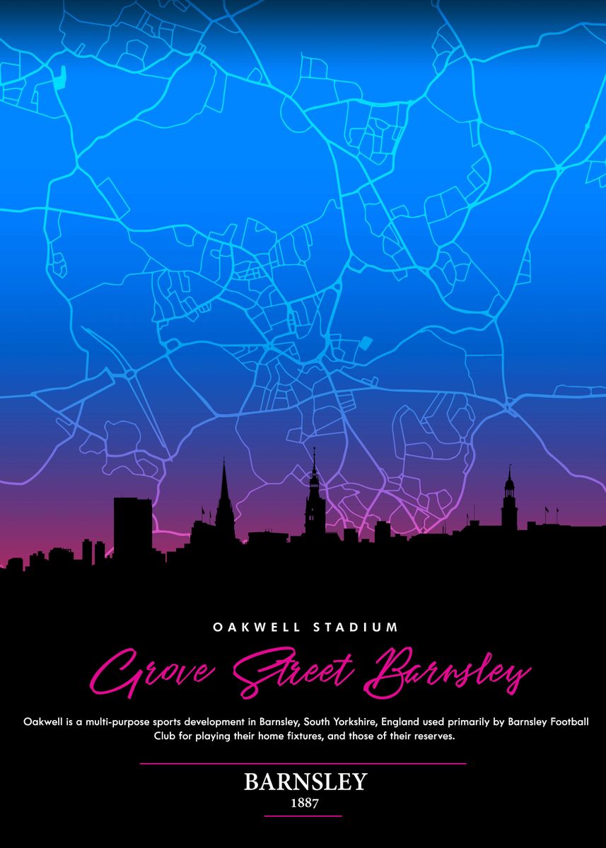 'Barnsley' Poster, picture, metal print, paint by Kaye Whitesel | Displate