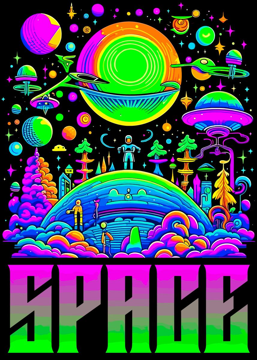 'Astronaut In Space' Poster, picture, metal print, paint by ...