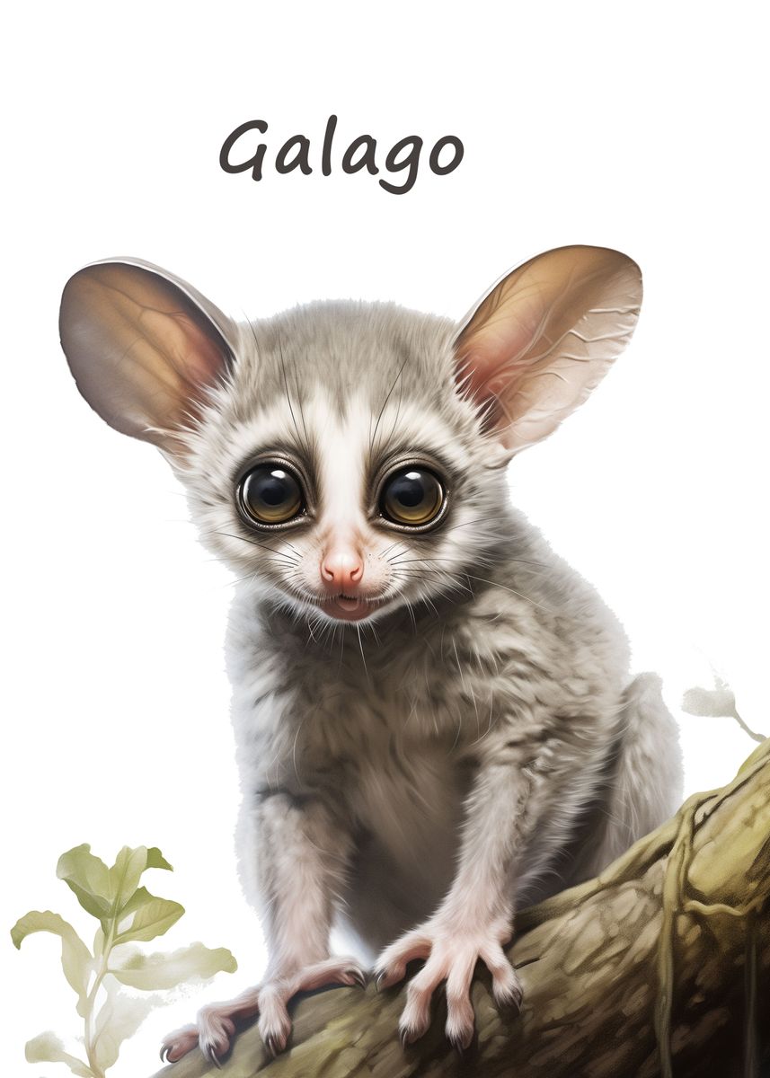 'Galago Baby art ' Poster, picture, metal print, paint by Phuong Dong ...