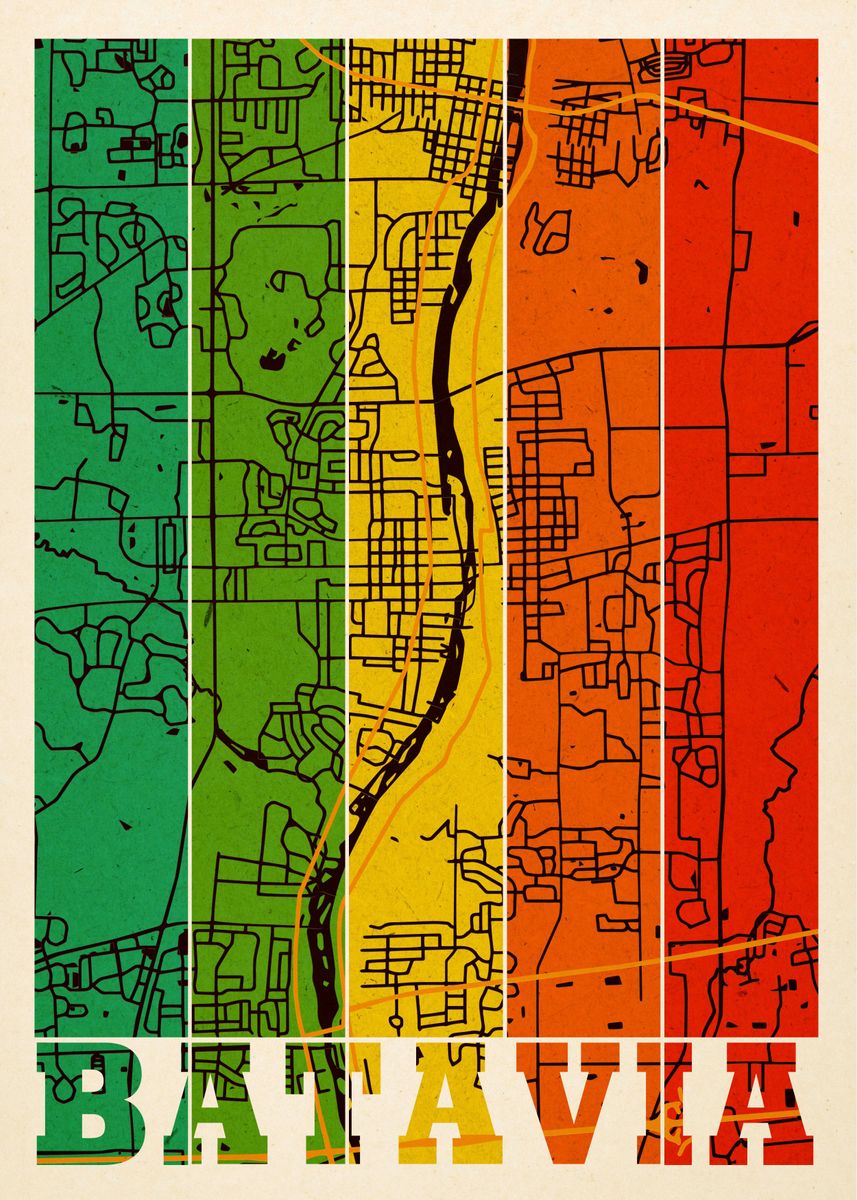 'Batavia IL USA' Poster, picture, metal print, paint by Ryan Proffitt ...