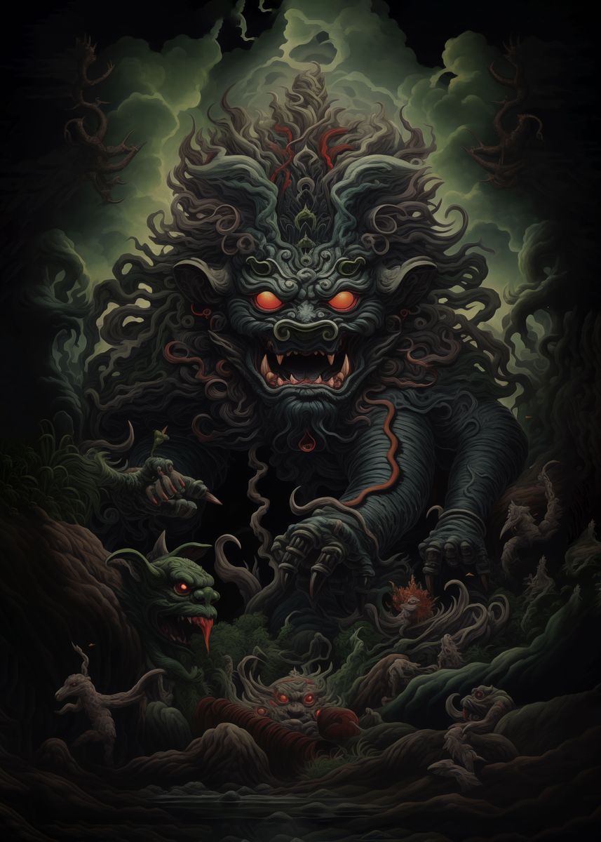 'Fu Lion' Poster by Nite Traveler | Displate