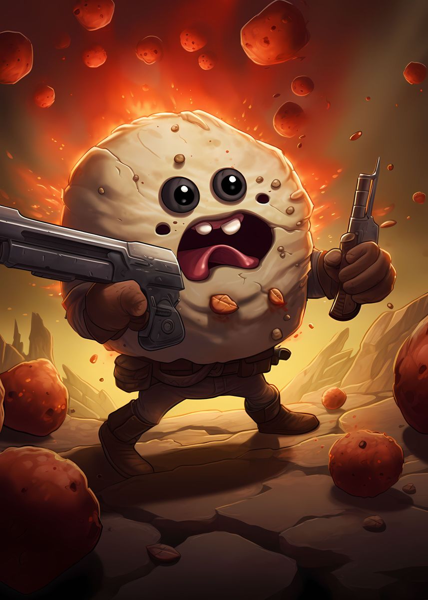 'Brotato video game Gaming' Poster, picture, metal print, paint by ...