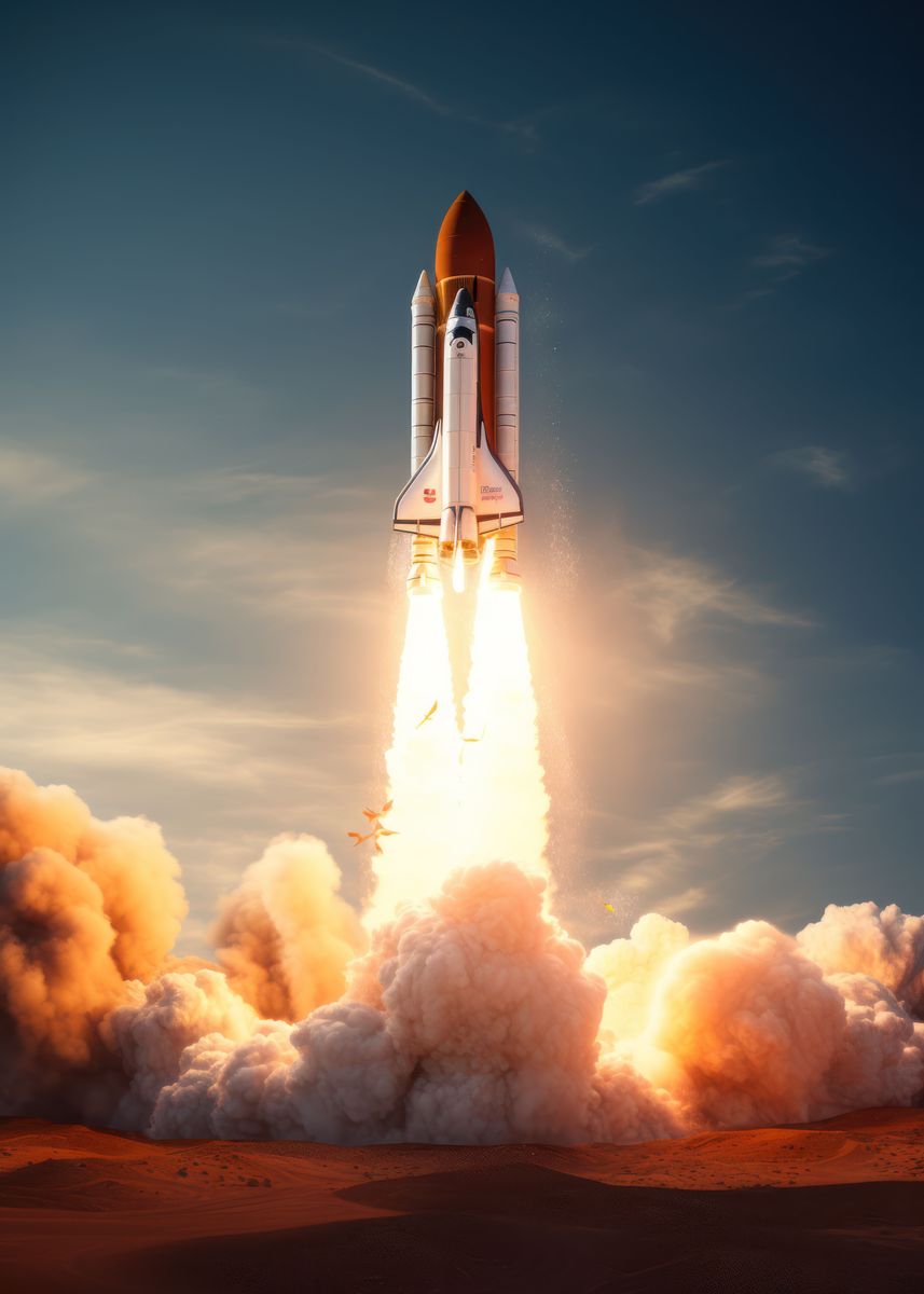 'Desert Rocket Ascent' Poster, picture, metal print, paint by ...