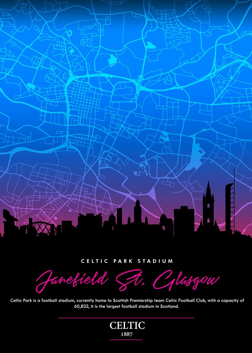 'Celtic FC' Poster, picture, metal print, paint by Kaye Whitesel | Displate