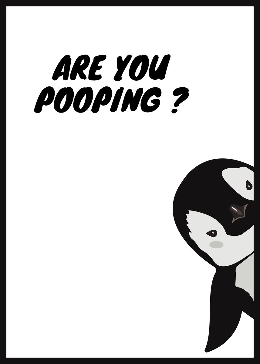 'penguin are you pooping' Poster, picture, metal print, paint by gani ...
