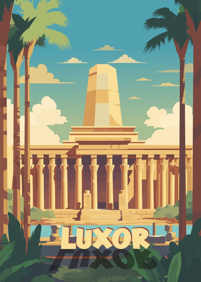 'Luxor Egypt Temple' Poster, picture, metal print, paint by Mounier ...