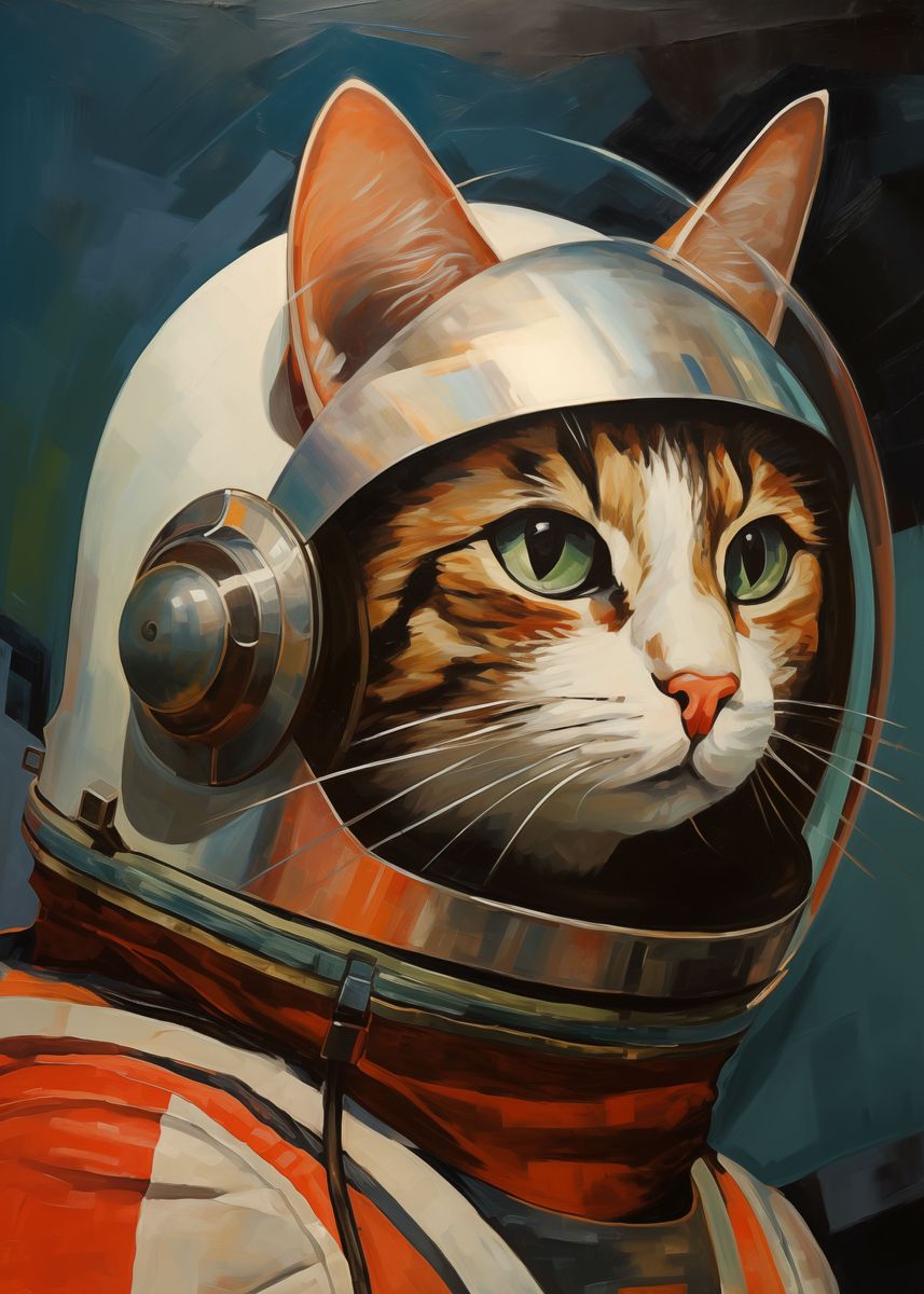 'Astro Cat' Poster, picture, metal print, paint by Art Concept | Displate