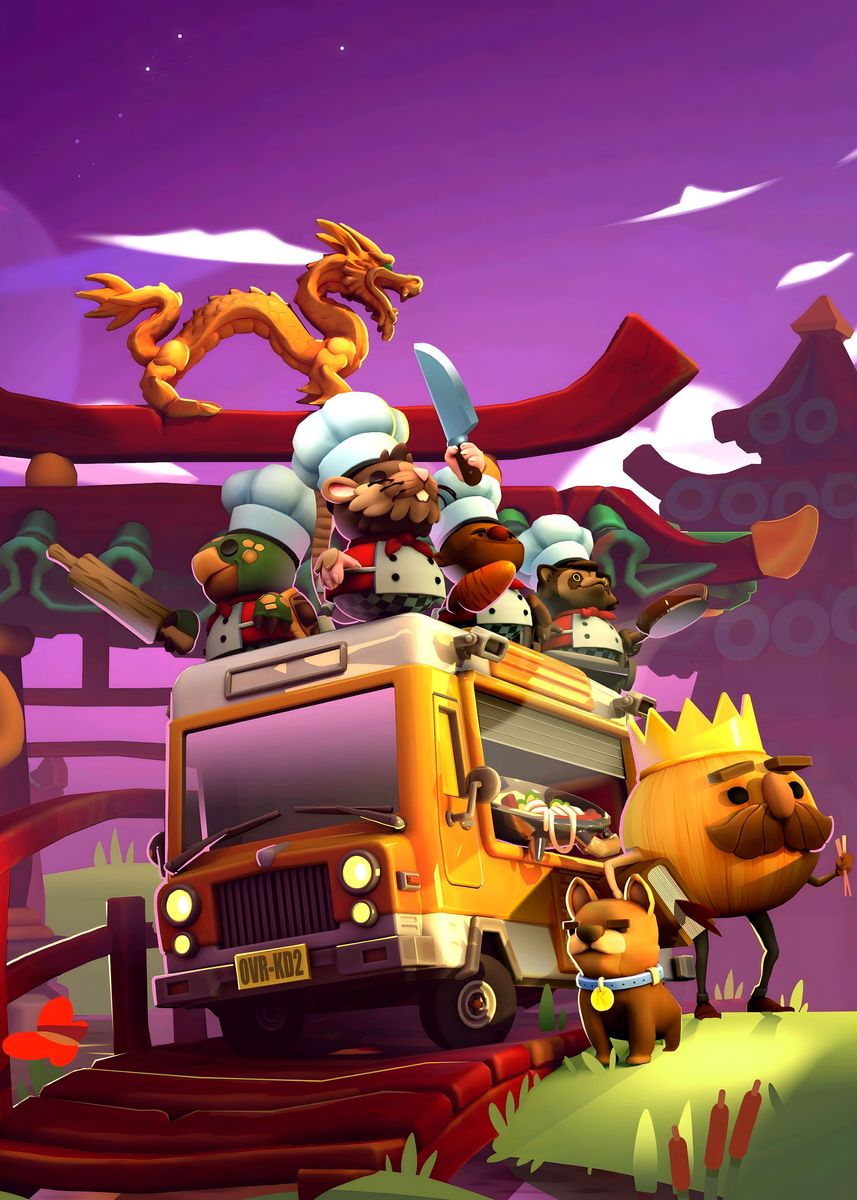 'Overcooked 2' Poster, picture, metal print, paint by Lei chan | Displate