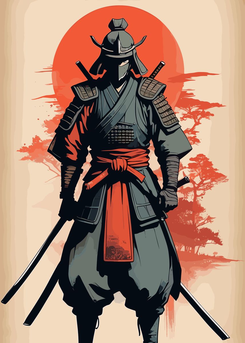 'Japanese Samurai' Poster, picture, metal print, paint by ...