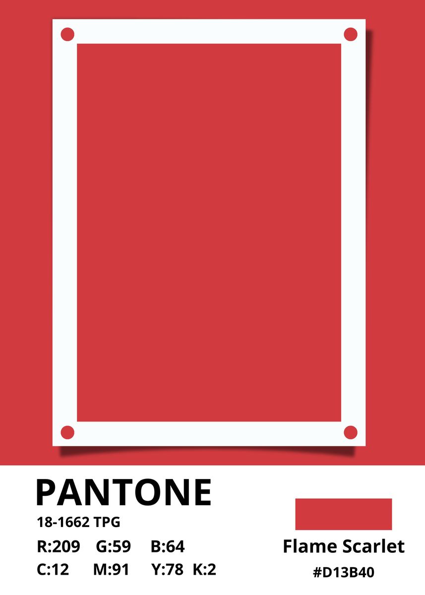 'PANTONE Flame Scarlet' Poster, picture, metal print, paint by Tech ...
