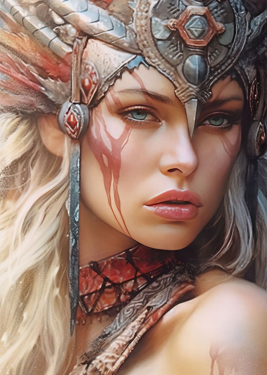 'Amazon woman' Poster, picture, metal print, paint by Graphics GC ...