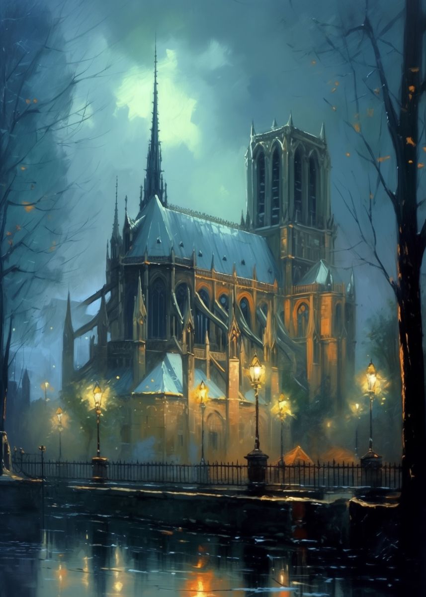 'Chartres Cathedral Paris' Poster, picture, metal print, paint by Alexa ...