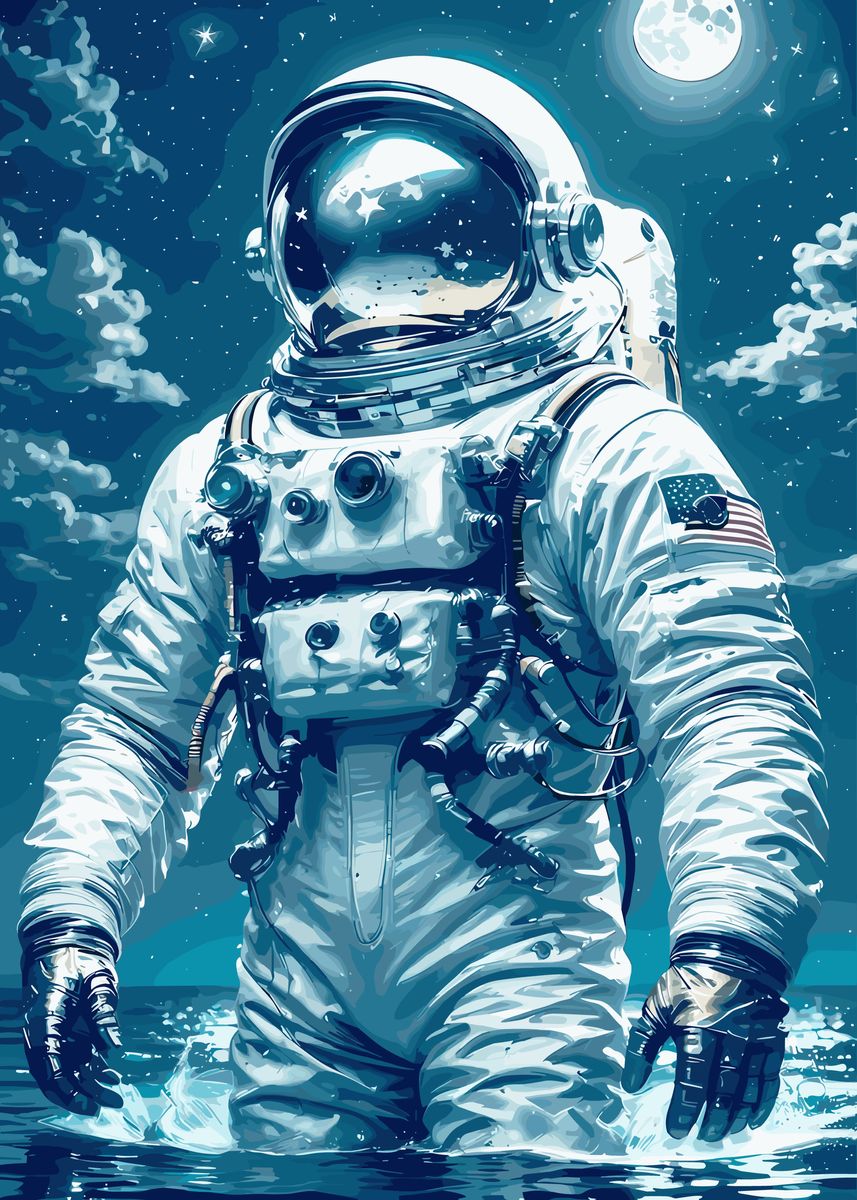 'astronaut spaceman ' Poster, picture, metal print, paint by Live Art ...