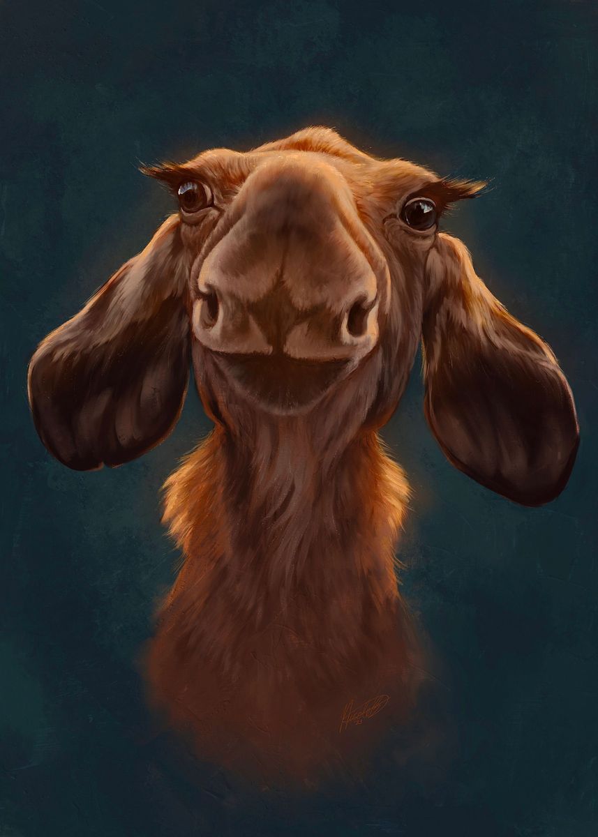 'Silly Moose' Poster, picture, metal print, paint by Nicole Bueckert ...