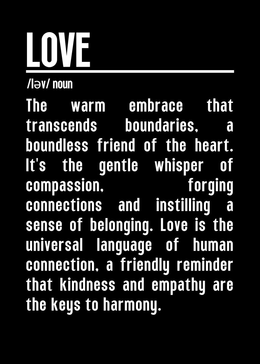 'Love Definition Quotes' Poster, picture, metal print, paint by Wezt ...