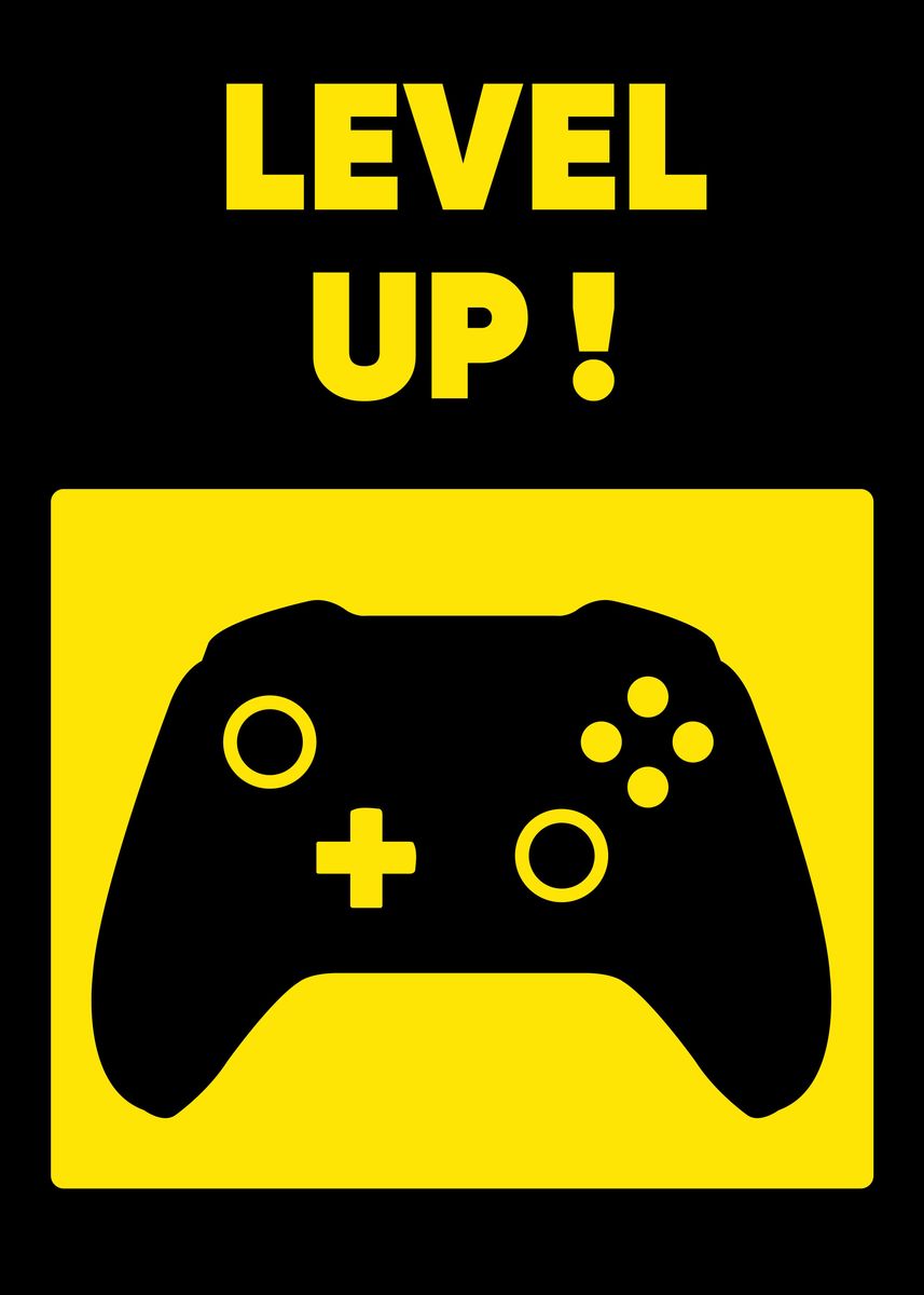 'level up gamer gamepad' Poster by Facet Bengkok | Displate