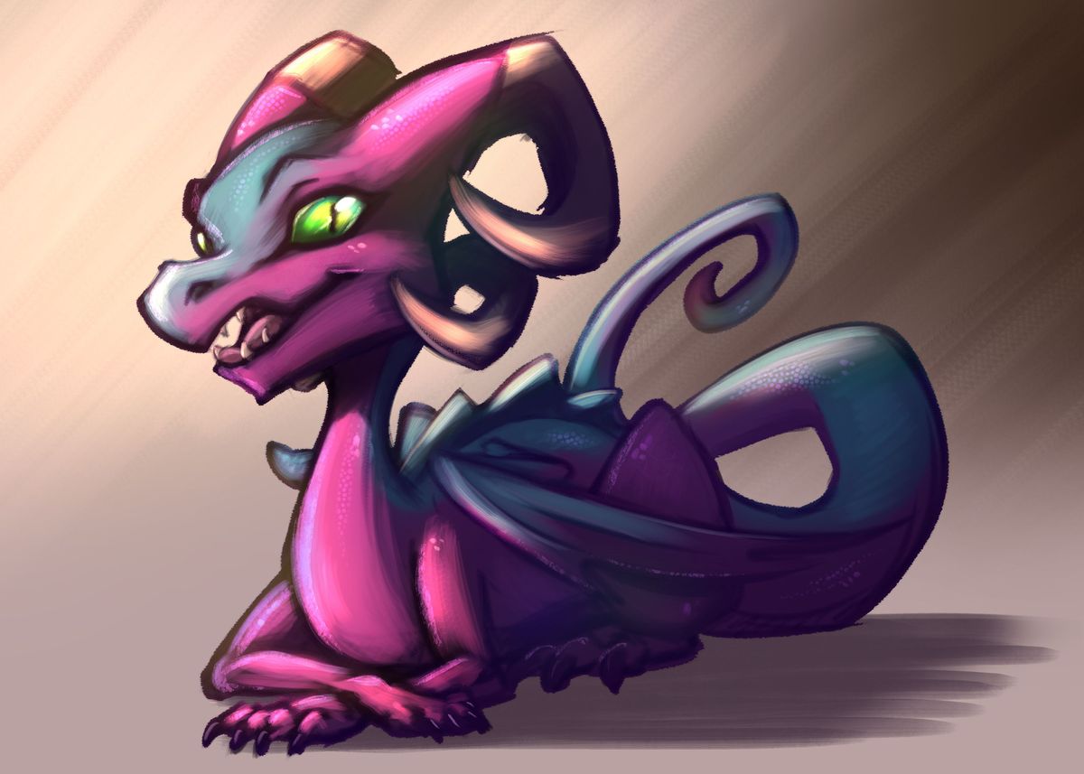 'The Lazy Dragon' Poster, picture, metal print, paint by Nikki Artz ...