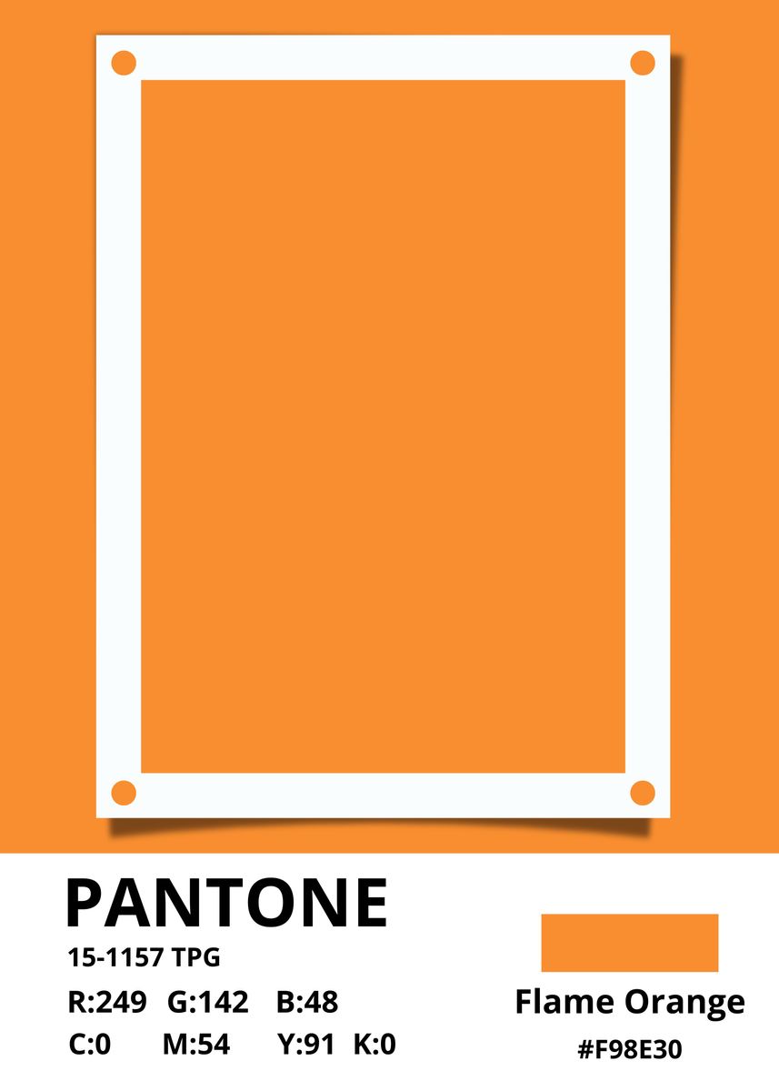 'color pantone flame orange' Poster, picture, metal print, paint by ...