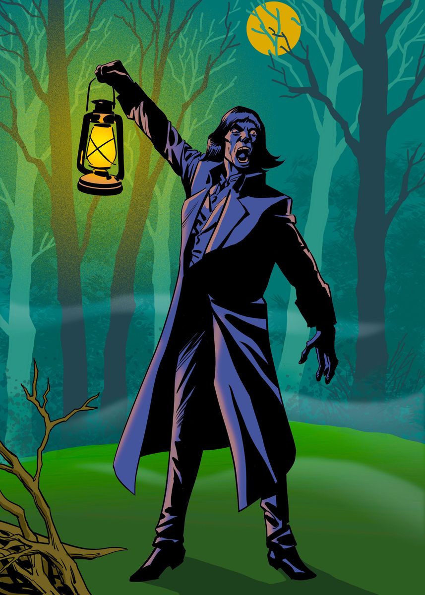 'Comic Horror Lantern Man' Poster, picture, metal print, paint by Ultra ...