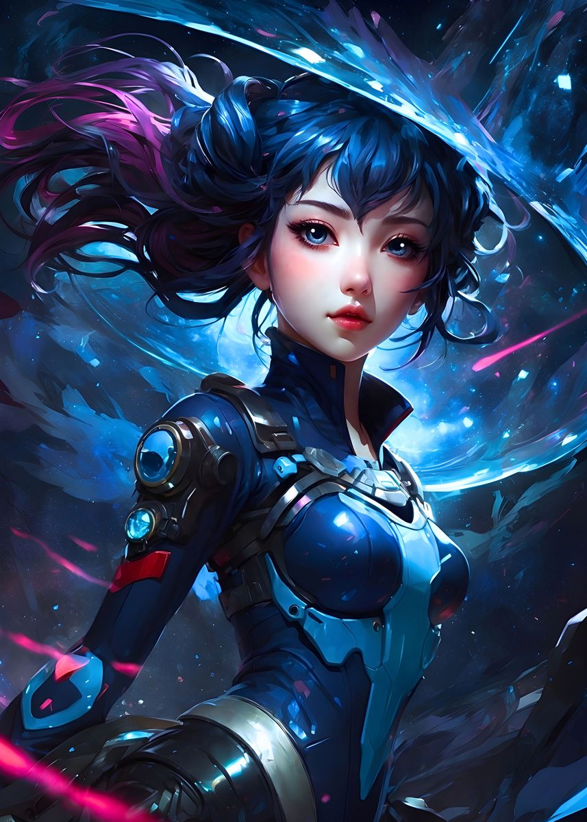 'Cosmic Space Girl' Poster, picture, metal print, paint by SapientiaB ...