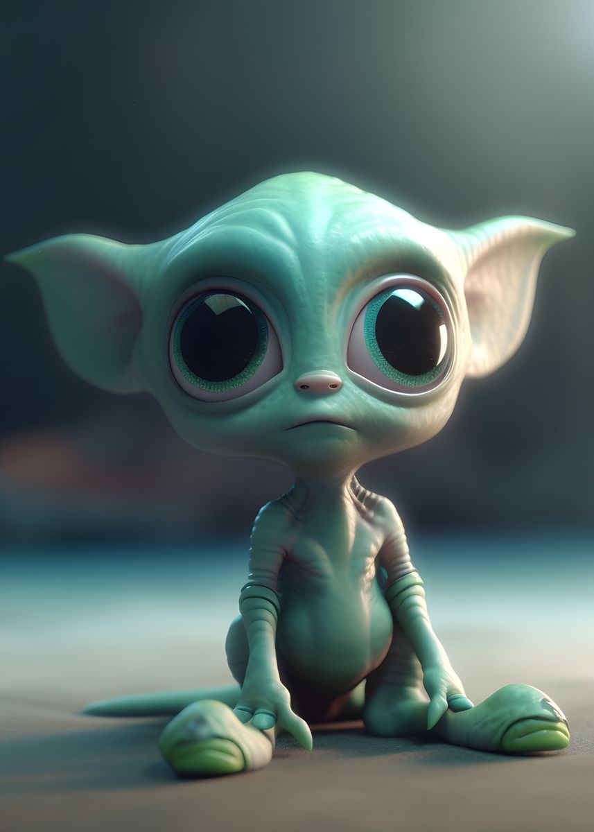 'Where is my alien papa' Poster, picture, metal print, paint by Vendzi ...