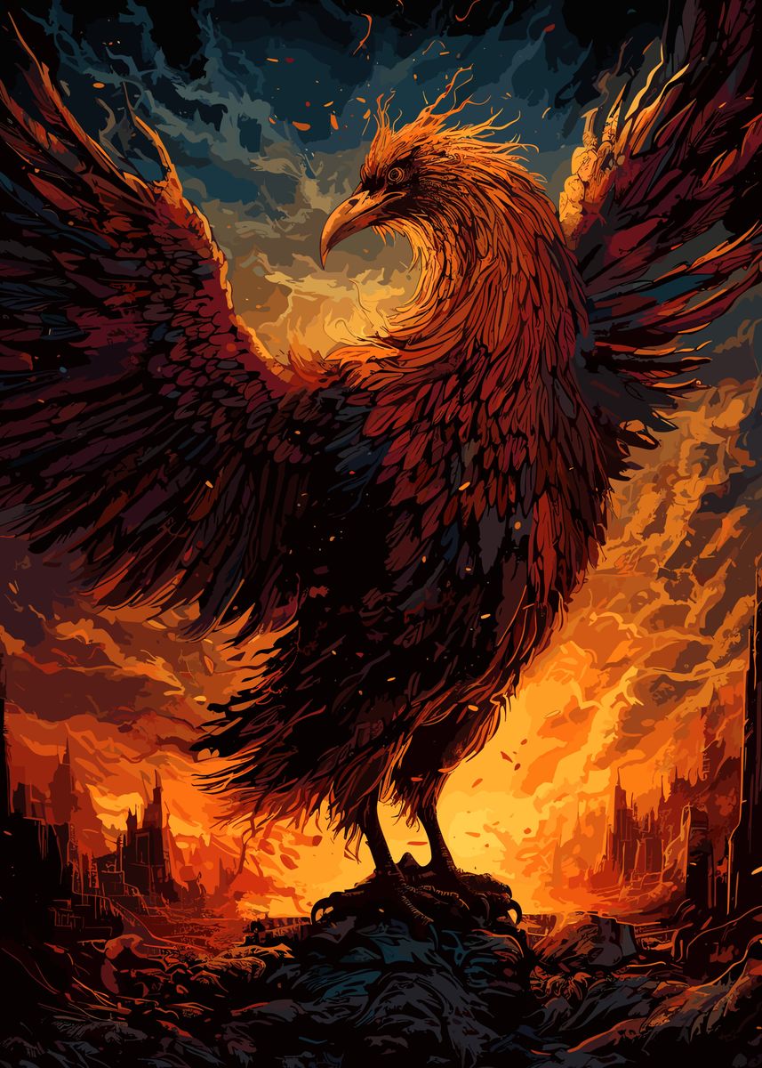 'Behemoth Phoenix Flame' Poster, picture, metal print, paint by Nasmed ...