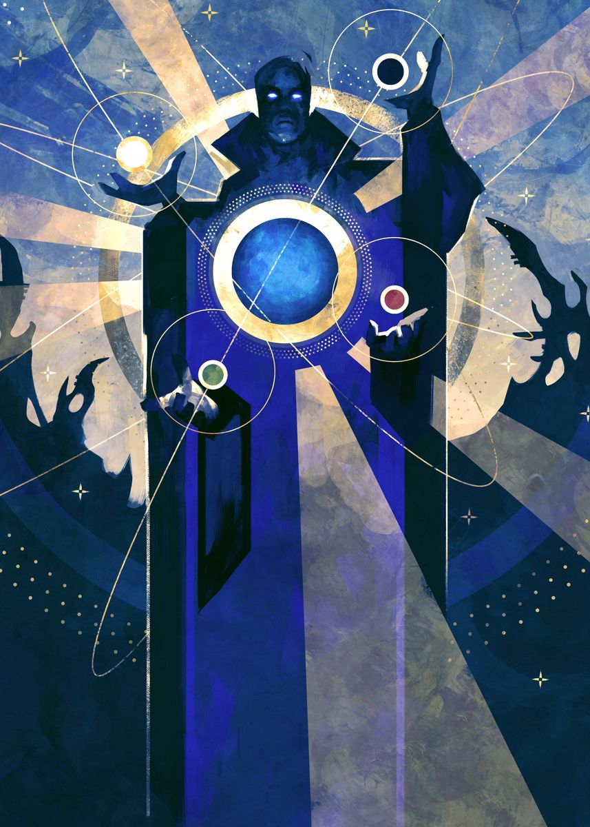 'Blue Suns Zenith' Poster, picture, metal print, paint by Dominik Mayer ...