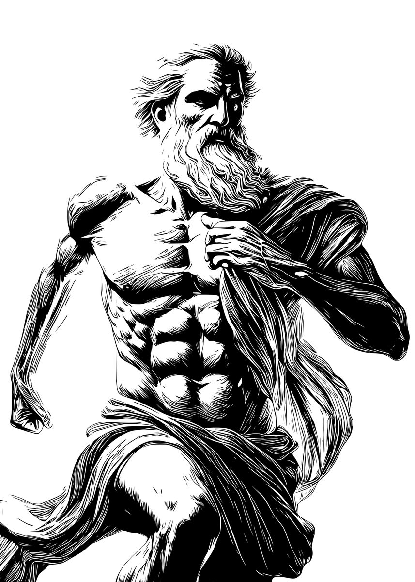 'Running Stoic Man' Poster, picture, metal print, paint by Vladyslav ...