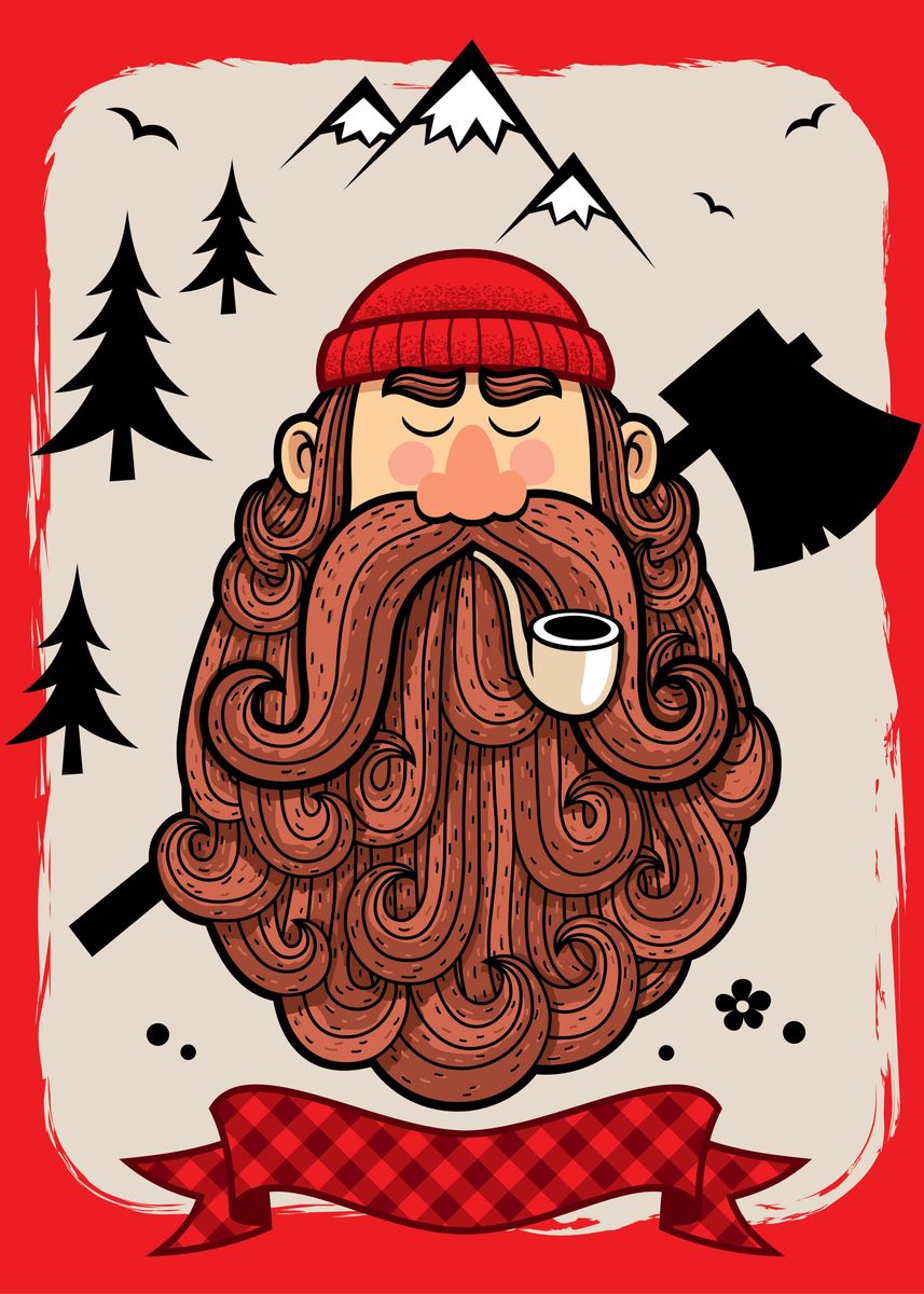 'Lumberjack on White' Poster, picture, metal print, paint by Pranjal ...