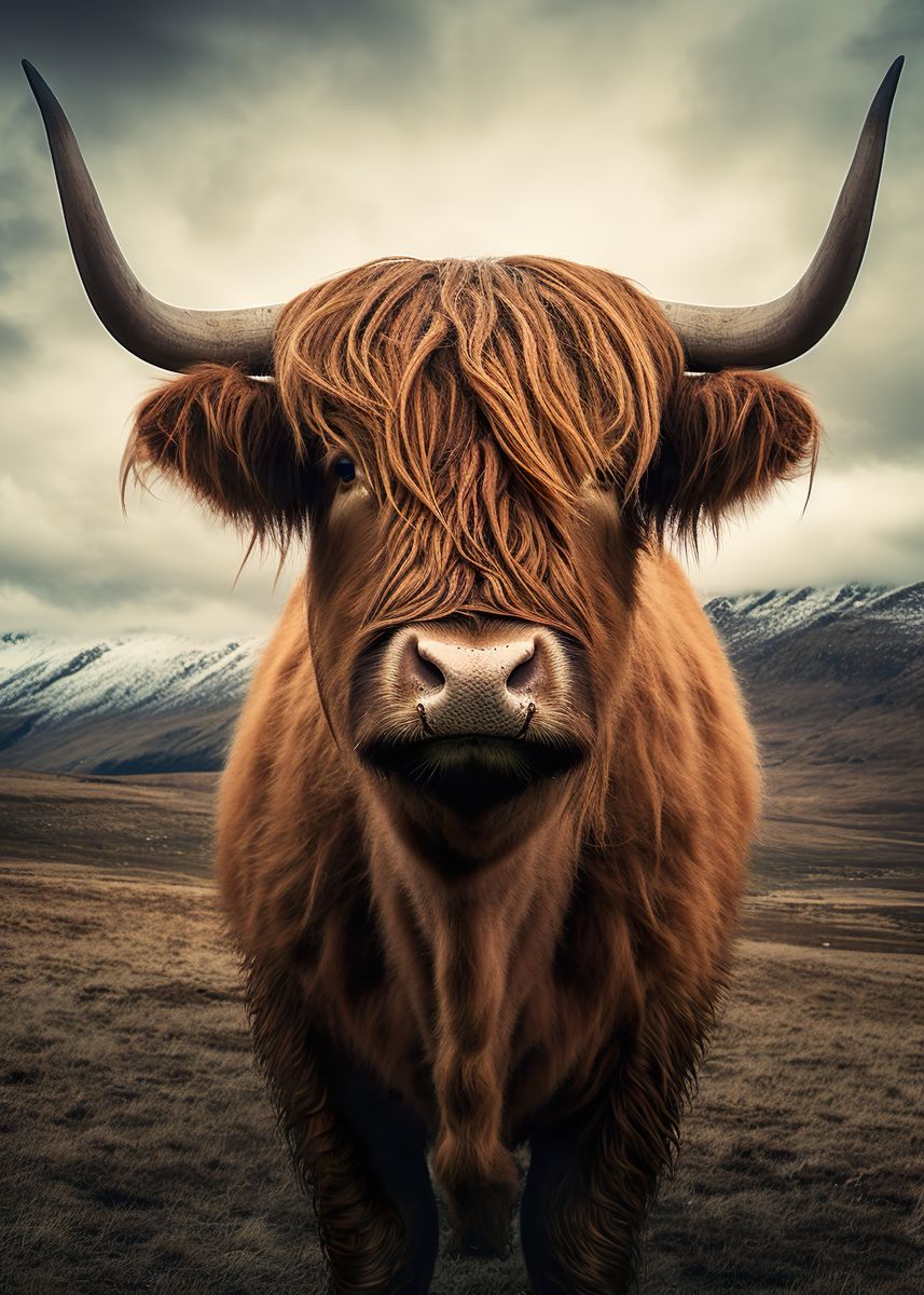 'Highland Cow Cattle' Poster, picture, metal print, paint by Dennex ...