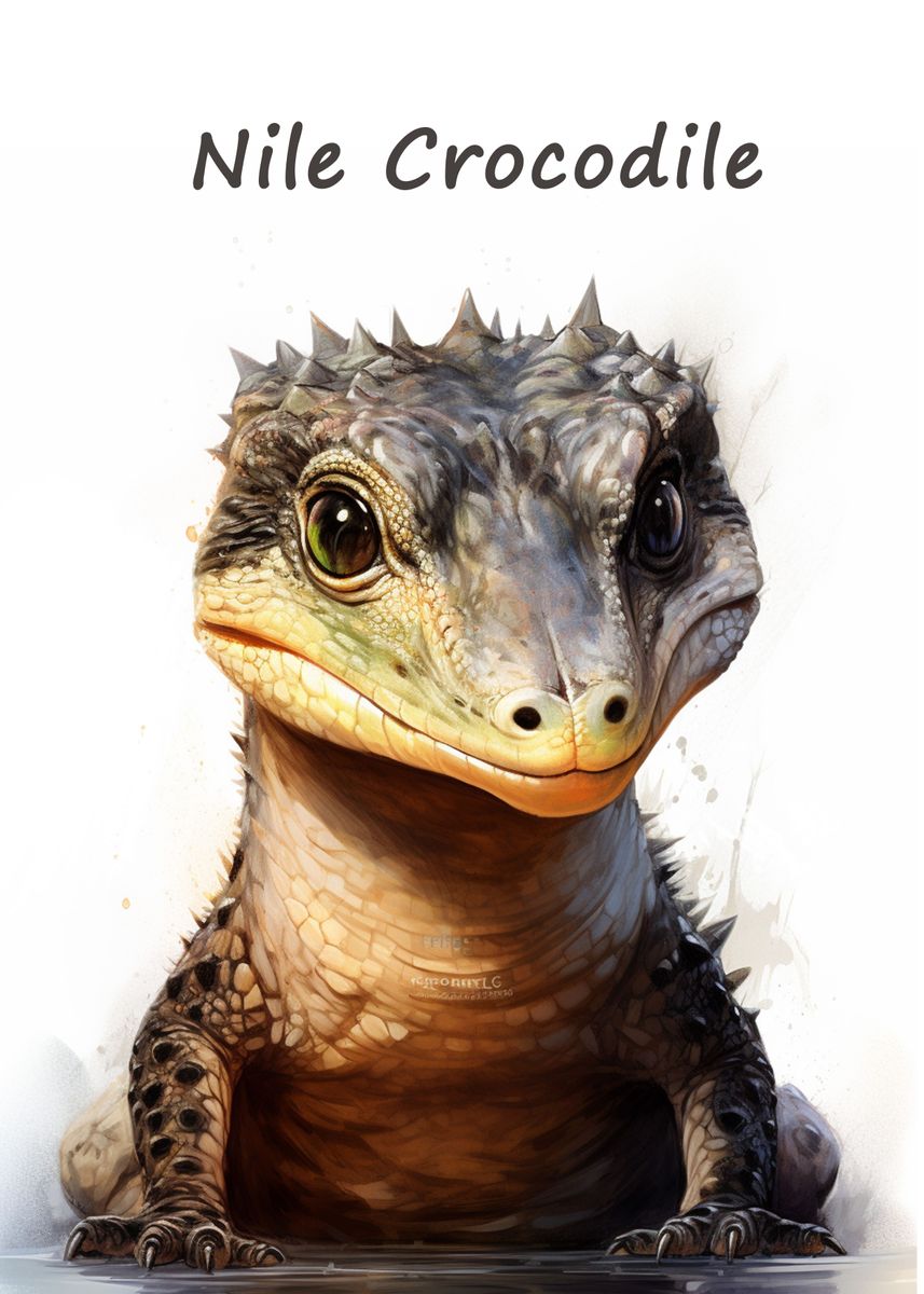 'Nile Crocodile Animal ' Poster, picture, metal print, paint by Phuong ...