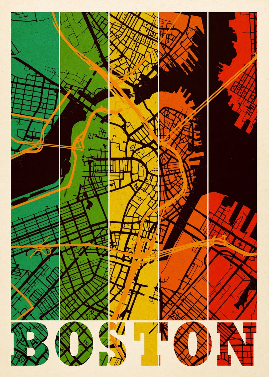 'Boston USA' Poster, picture, metal print, paint by Ryan Proffitt ...