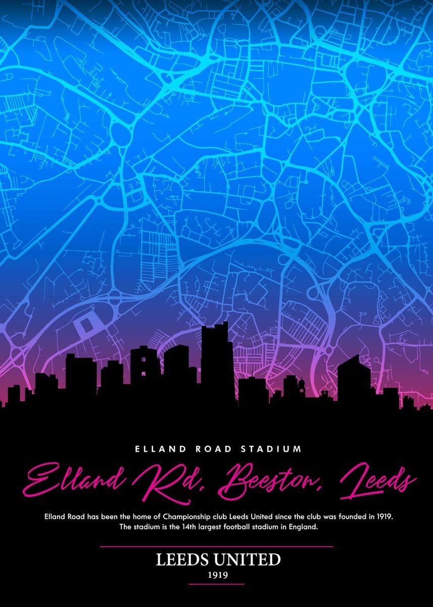 'Leeds' Poster, picture, metal print, paint by Kaye Whitesel | Displate