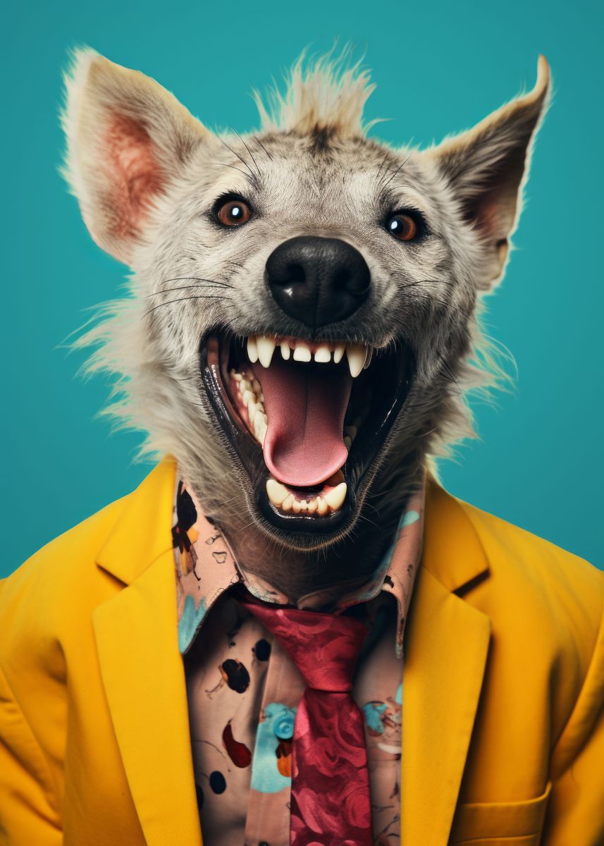 'Laughing Hyena' Poster, picture, metal print, paint by Craig Doogan ...
