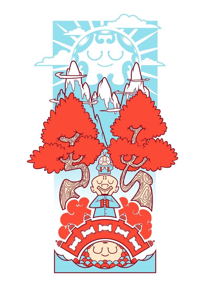 'Zen Moment' Poster, picture, metal print, paint by Fito Grafito | Displate