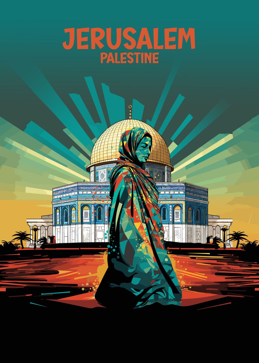 'Mother Palestine Poster' Poster, picture, metal print, paint by Omar ...